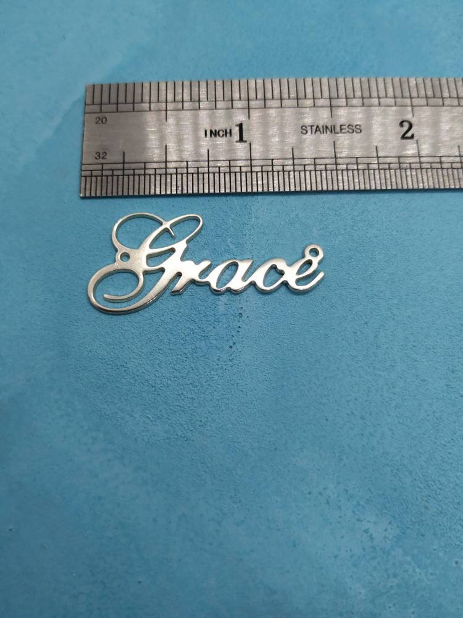 925 Sterling Silver Name Pendant Personalized Name Silver | Etsy