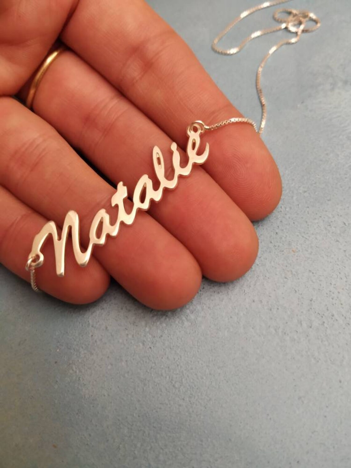 925 Sterling Silver Nameplate Necklace Custom Name Chain - Etsy