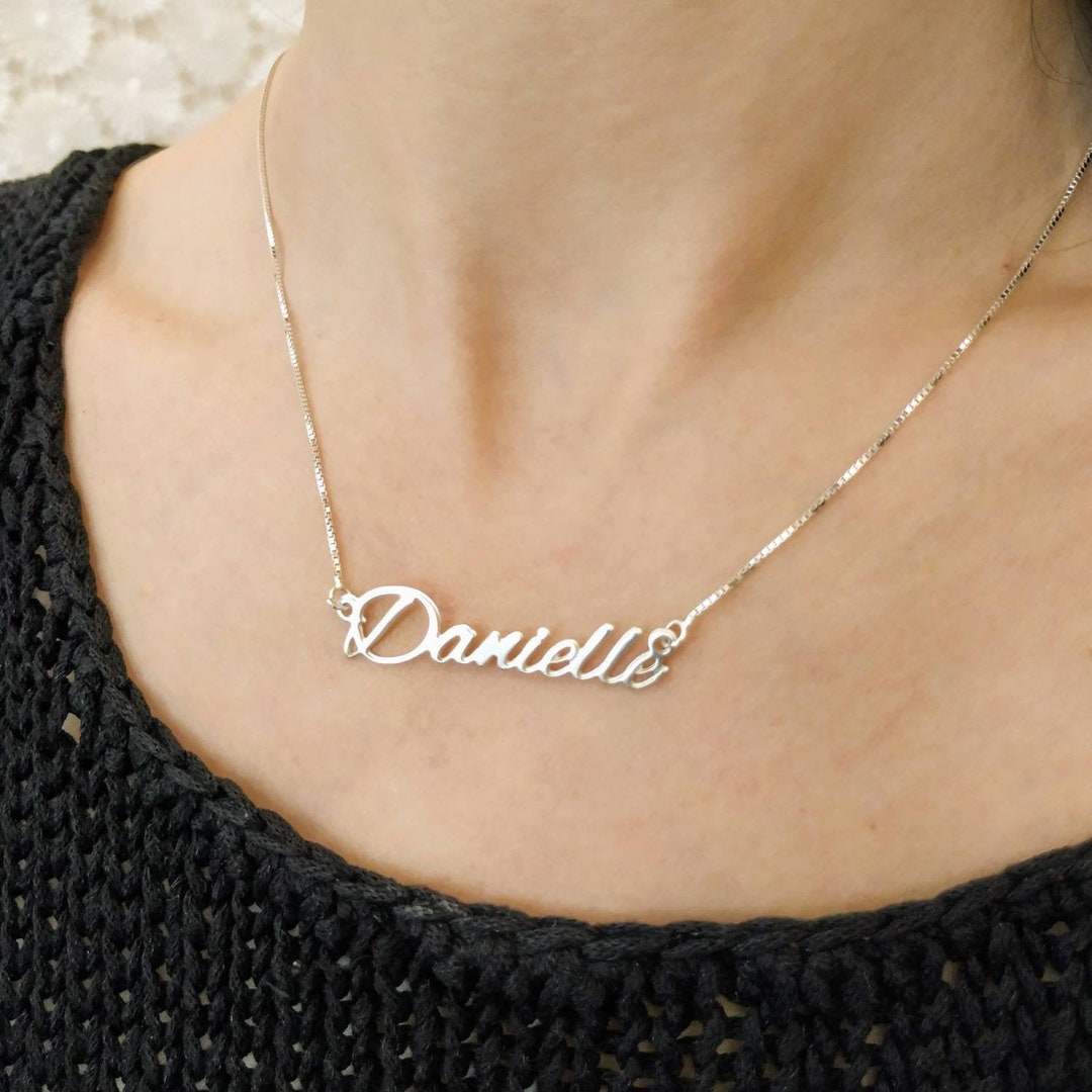 Sterling Silver - Personalized - Nameplate Necklace - Silver Name Chain ...