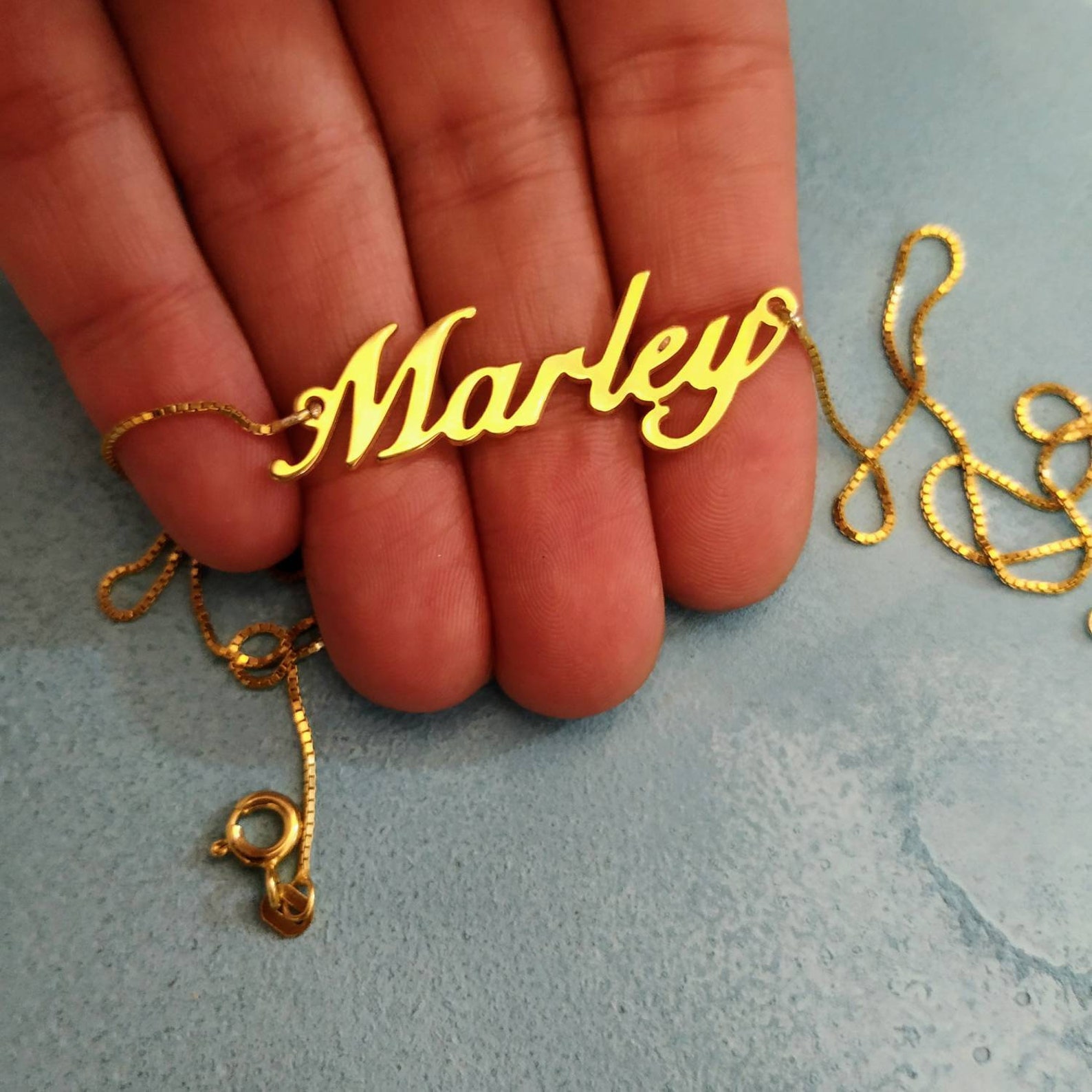 14k Solid Gold My Name Necklace Personalized Name Dainy | Etsy