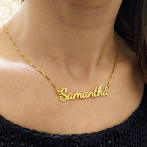 14k Solid Gold - Name Necklace 14k - 14k Gold Nameplate - Personalized ...