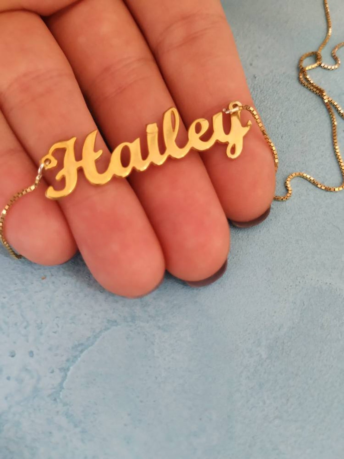 Gold Plated Name Chain Necklace Personalized Any Name | Etsy