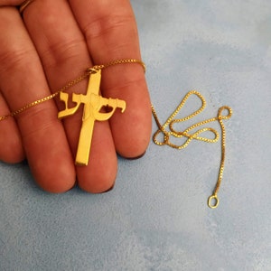 925 Sterling Silver - Yeshua Cross - Yeshua Charm - Big Cross Necklace ...