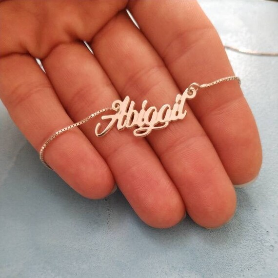 Name necklace silver etsy store