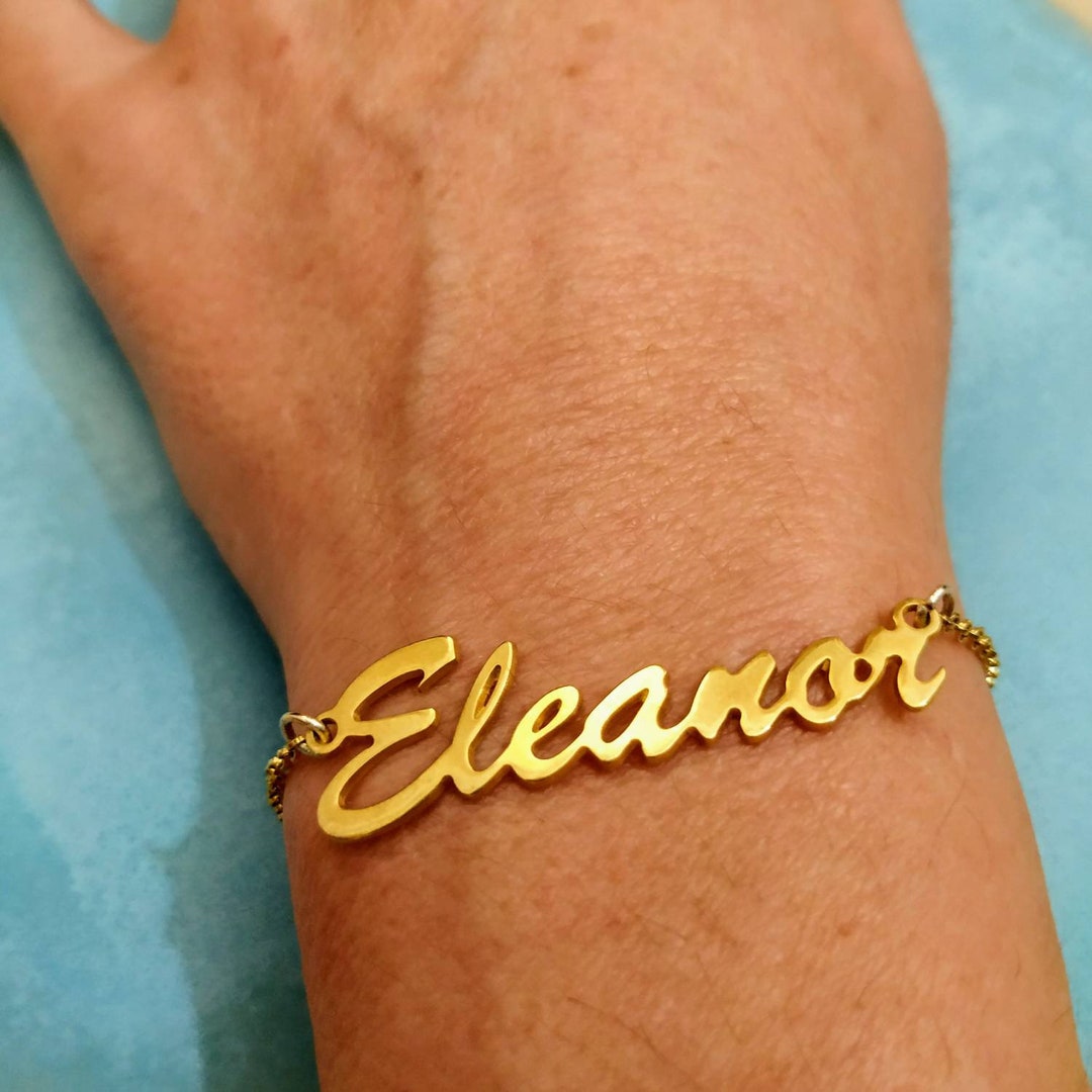 Solid 14k Gold - Name Bracelet - Custom Bracelet - Gold Name Bracelet ...