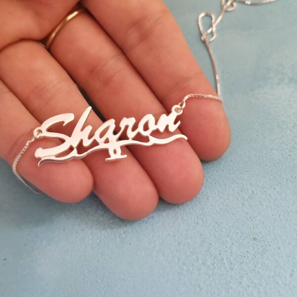 Cursive Necklace - Etsy