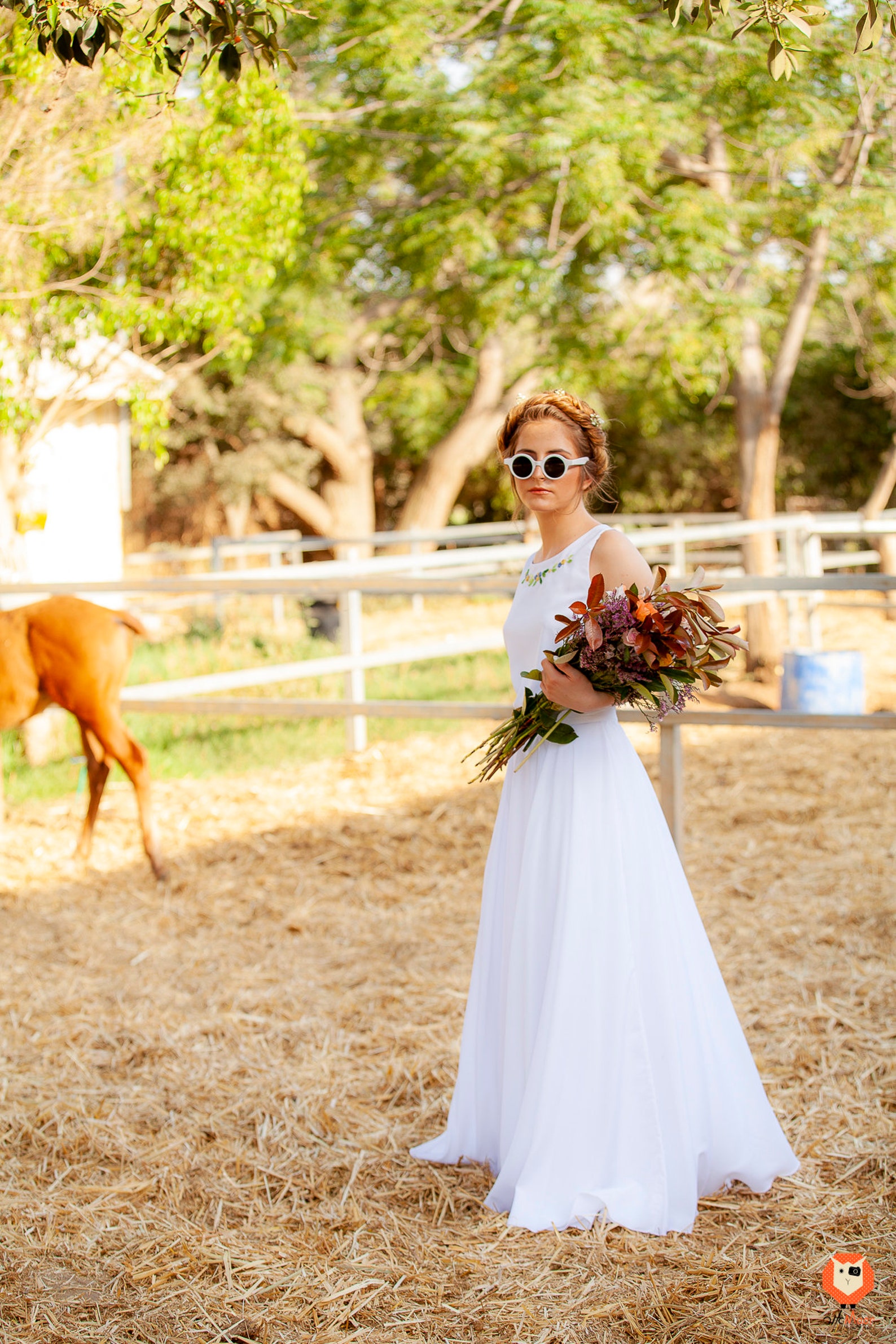 Native American Inspired Wedding Dress Floral Embroidered - Etsy