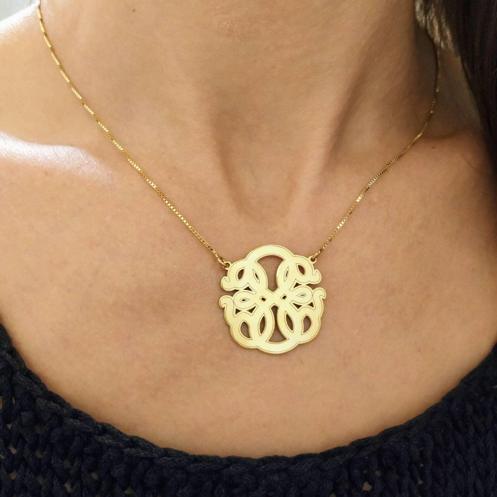 14k Solid Gold Life Symbol Path of Life Celtic Necklace - Etsy