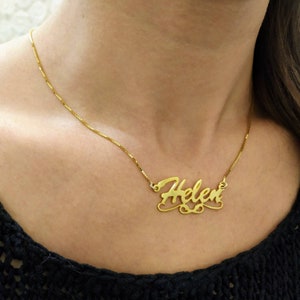 14k Name Necklace Gold Name Necklace Custom Necklace Big Name Necklace ...