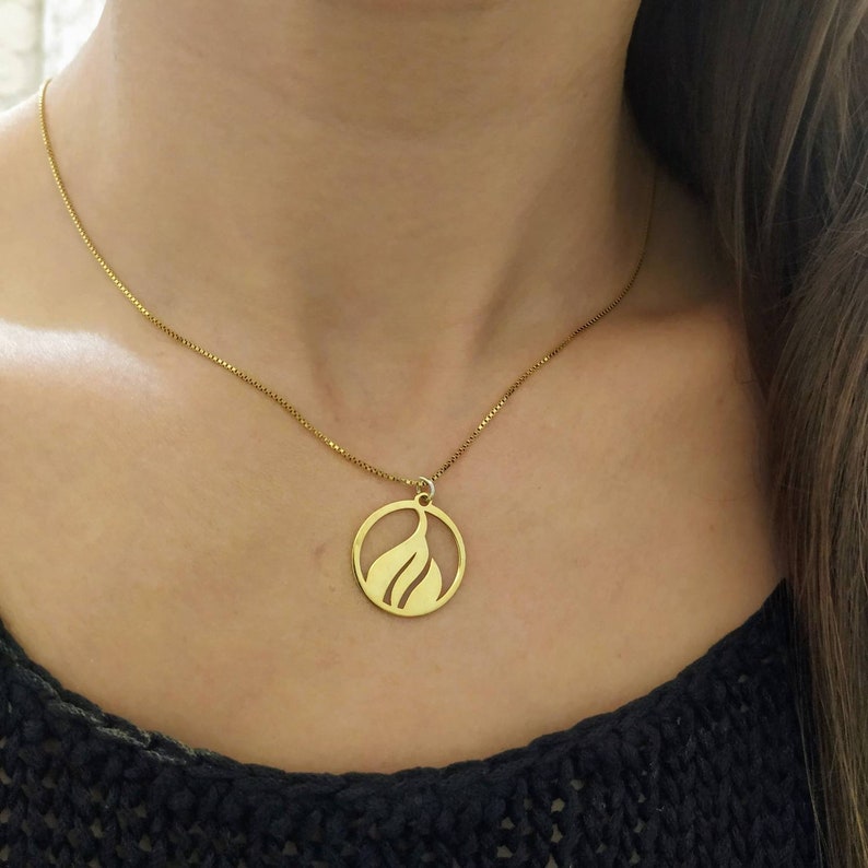Flame Necklace Fire Pendant Fire Element Charm Men - Etsy