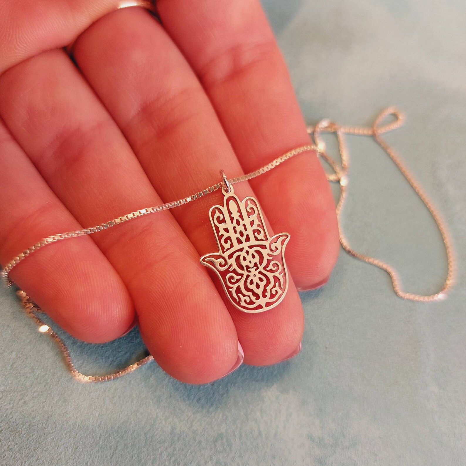 925 Silver Hamsa Necklace Hand Pendant Hamsa Hand Necklace - Etsy
