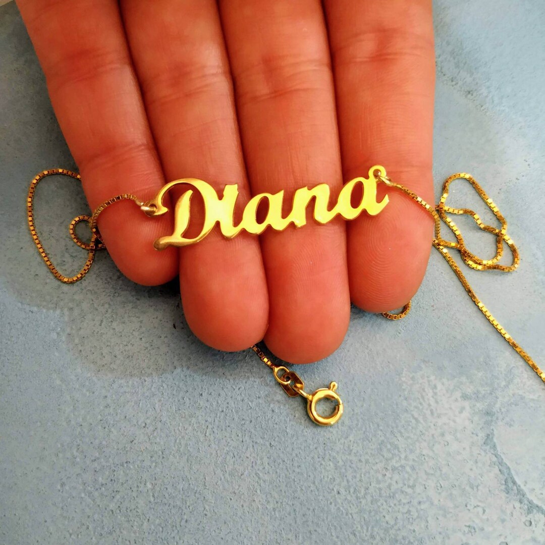14k Gold Nameplate Custom Gold Name 14k Name Necklace - Etsy
