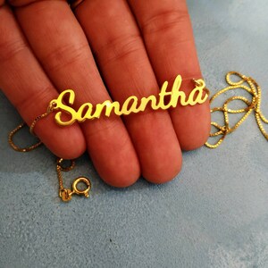 14k Solid Gold - Name Necklace 14k - 14k Gold Nameplate - Personalized ...