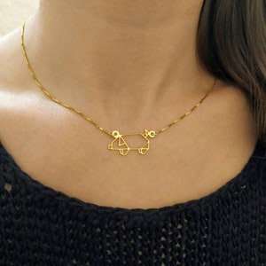 14k Solid Gold Pig Necklace Origami Pig 14k Gold Pig - Etsy