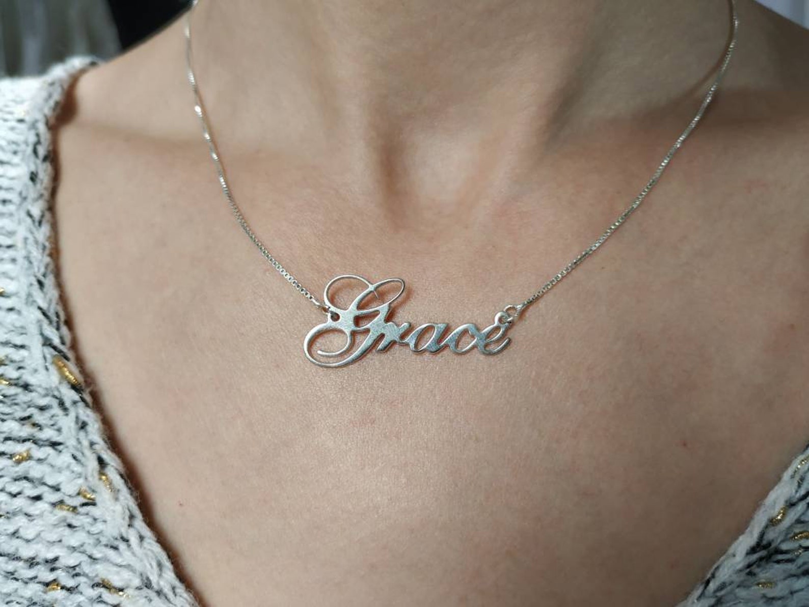 925 Sterling Silver Name Pendant Personalized Name Silver | Etsy