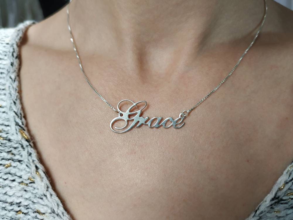 925 Sterling Silver Name Pendant Personalized Name Silver | Etsy