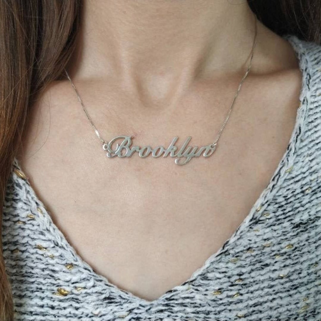 Custom Name Necklace Silver Personalized Name Necklace - Bohemian ...