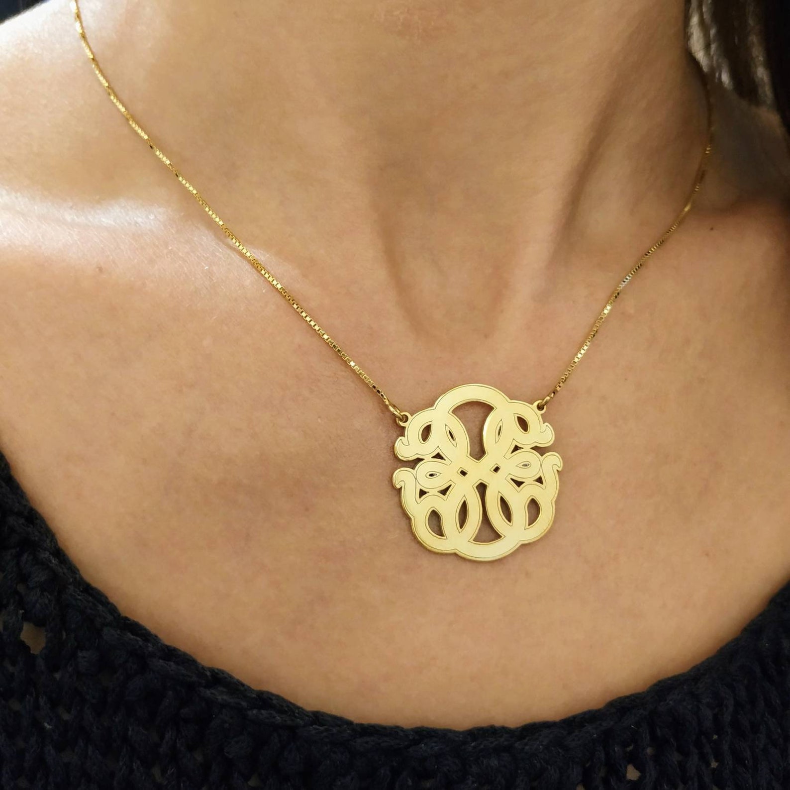 14k Solid Gold Life Symbol Path of Life Celtic Necklace - Etsy