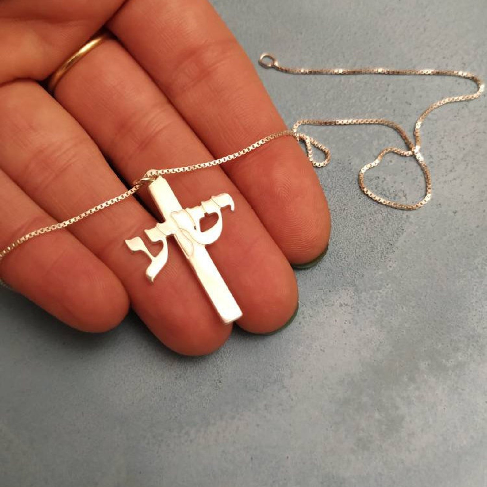 Jesus Cross Necklace Yeshua Cross Religious Christian - Etsy