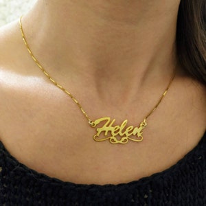 14k Name Necklace Gold Name Necklace Custom Necklace Big Name Necklace ...