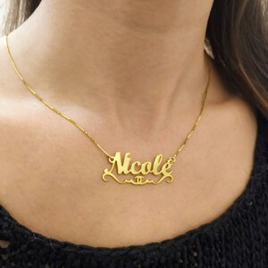 18k Gold Plated - Nameplate Pendant - Personalized - Any Name Necklace ...