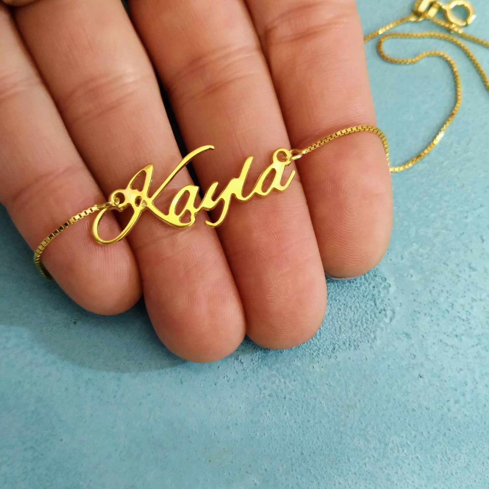 18k Gold Plated Necklace With Name Personalized Name Gold - Etsy