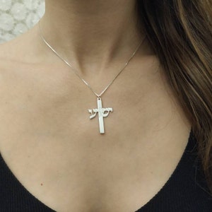 925 Sterling Silver - Yeshua Cross - Yeshua Charm - Big Cross Necklace ...