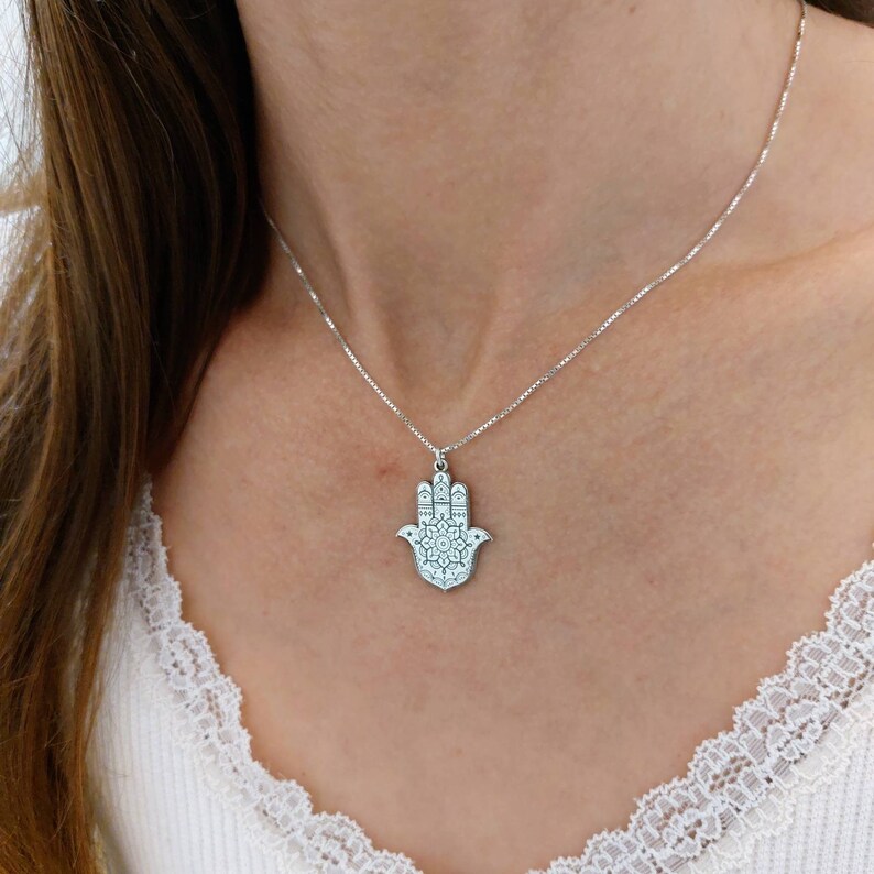 Hamsa Hand Pendant Fatima Necklace Hamsa Charm Spiritual - Etsy
