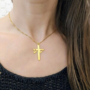 925 Sterling Silver - Yeshua Cross - Yeshua Charm - Big Cross Necklace ...