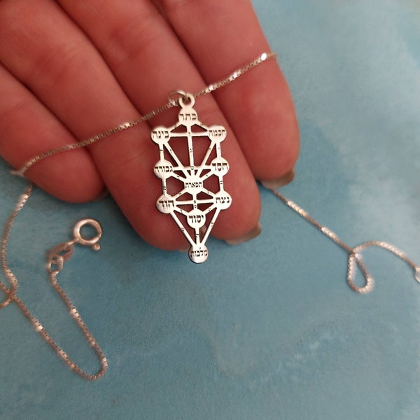 Ten Sefirot Tree Of Life Kabbalah 14k Gold Pendant Necklace Etsy