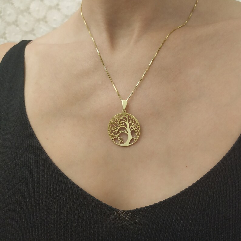 Dainty 14k Gold Tree of Life Gold Tree Necklace Family | Etsy