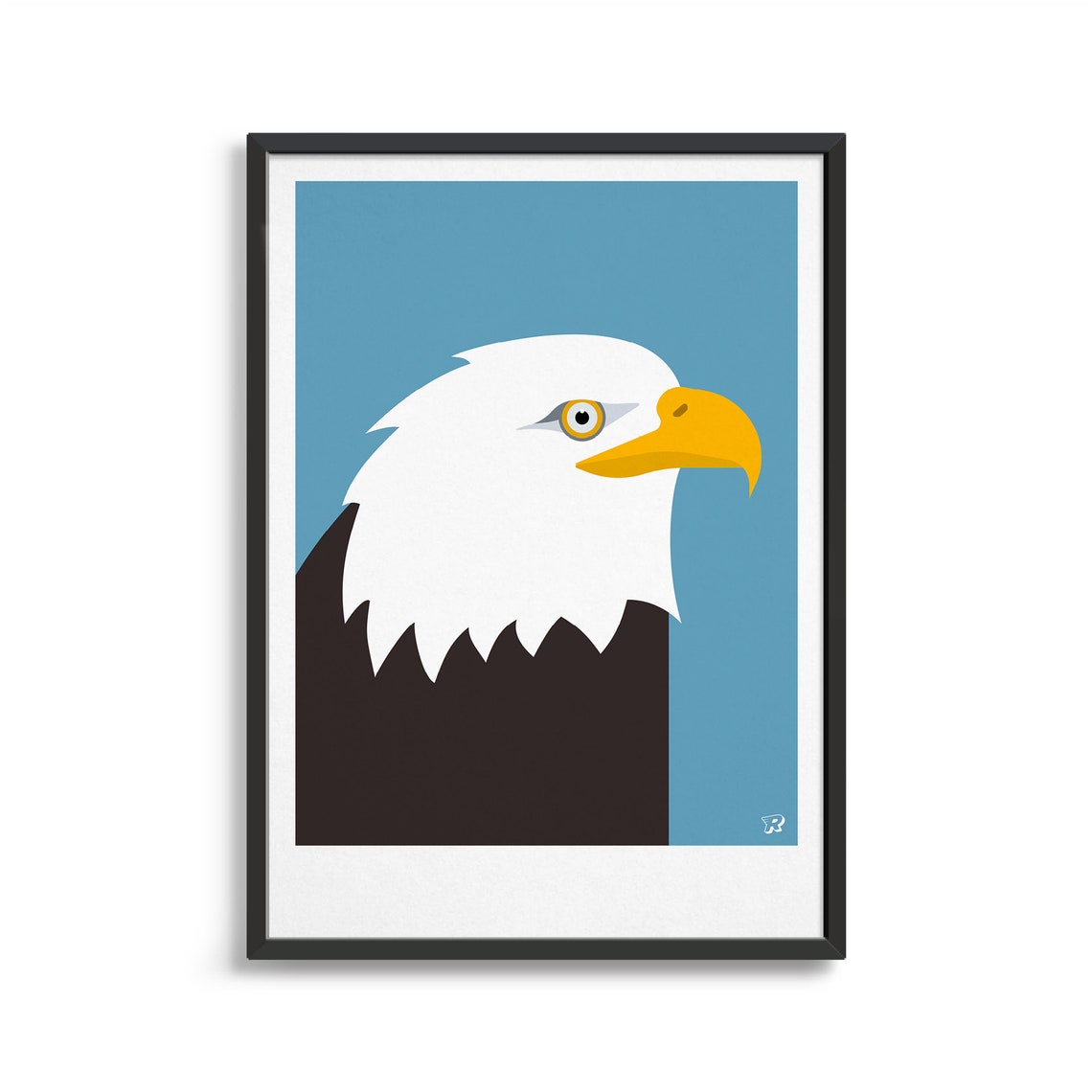 Bald Eagle Art Print / Wild Bird Poster for a Modern Decor / - Etsy