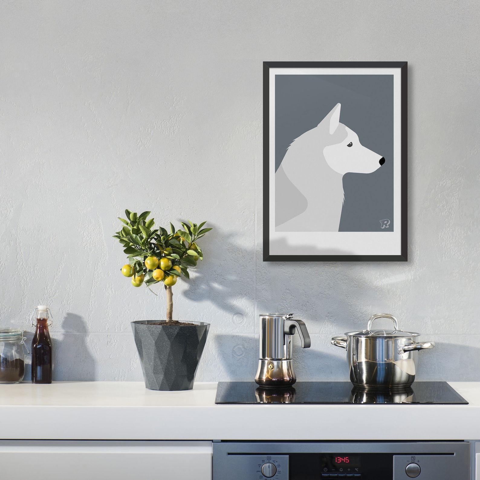 Husky Poster / Animal Wall Art / Modern Design Dog Print / Dog Owner ...