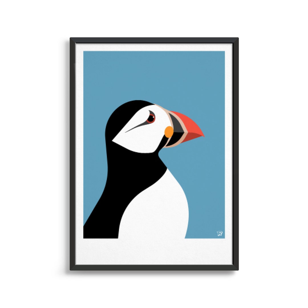 Puffin Bird Art Print / Coastal Wall Art / Nautical Theme for Nursery ...