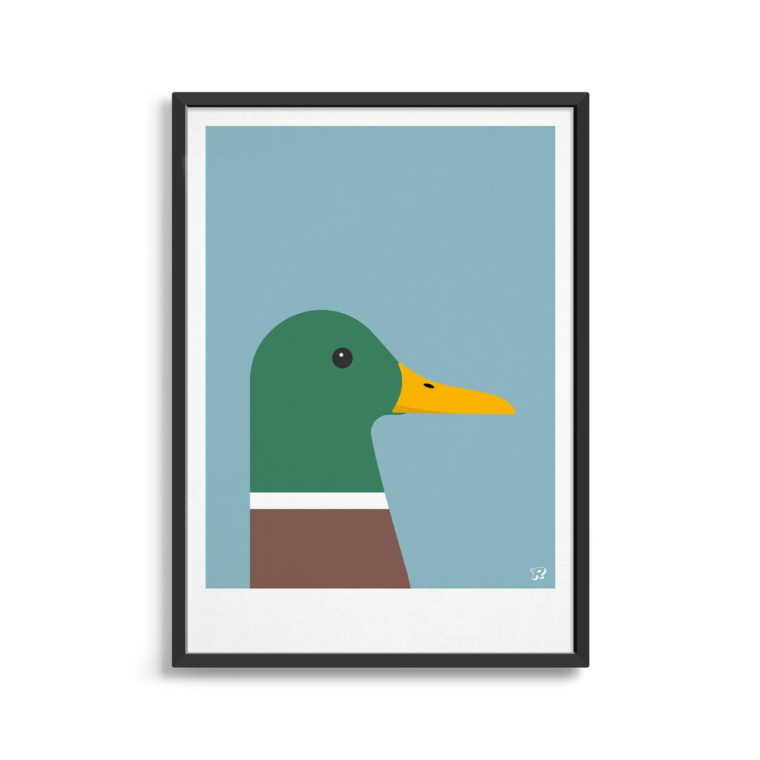 Duck Poster / Modern Design Bird Art Print / Kids Nursery Wall Decor ...