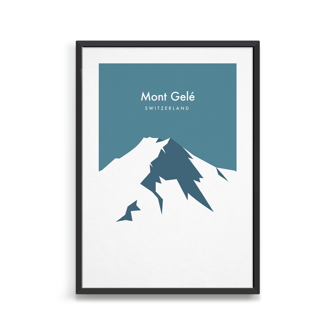 Mont Gelé Mountain Art Print / Swiss Alps Wall Art / Verbier Poster ...