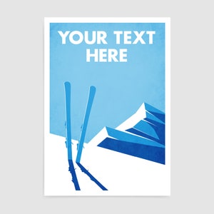 Custom Vintage Ski Poster / Add Your Own Text to Create Your Own Ski ...