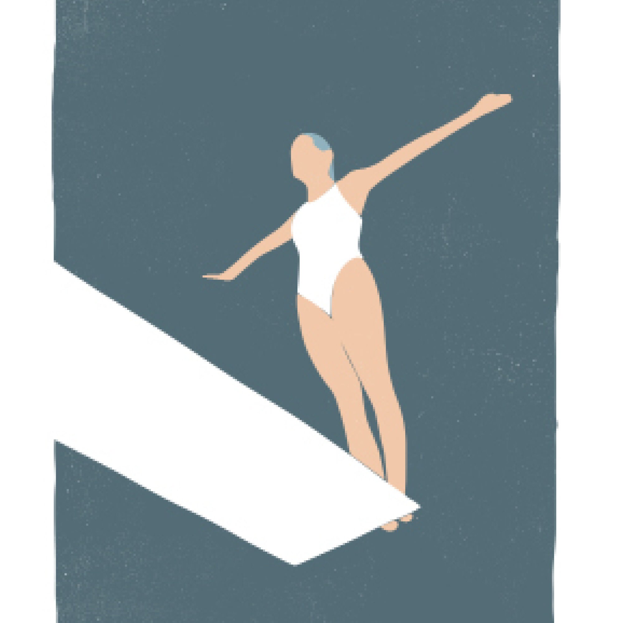 Diving Woman Art Print / Minimalist Wall Art for a Modern Home - Etsy UK