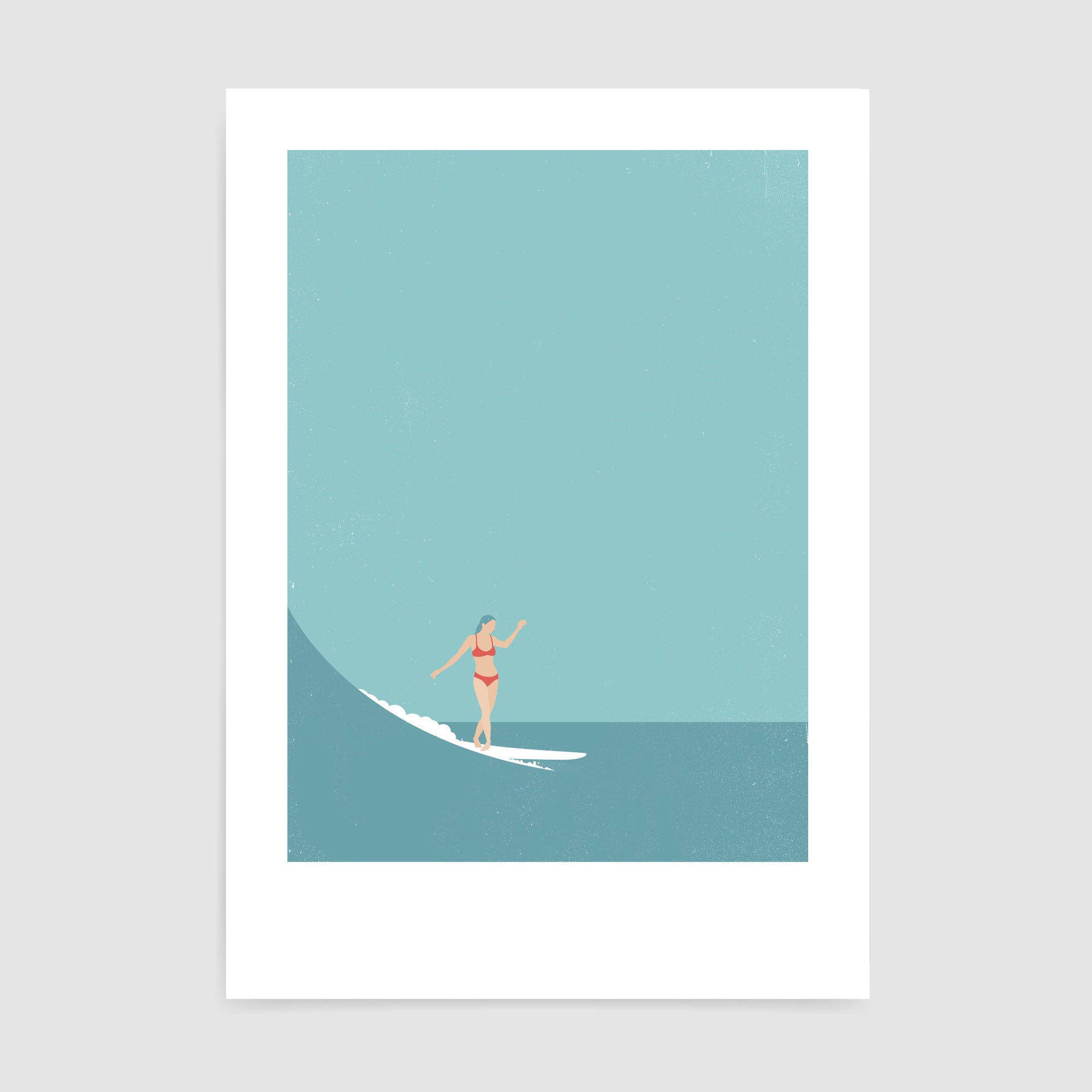 Surf Girl Poster / Terracotta Pastel Decor / Surfing Poster / - Etsy