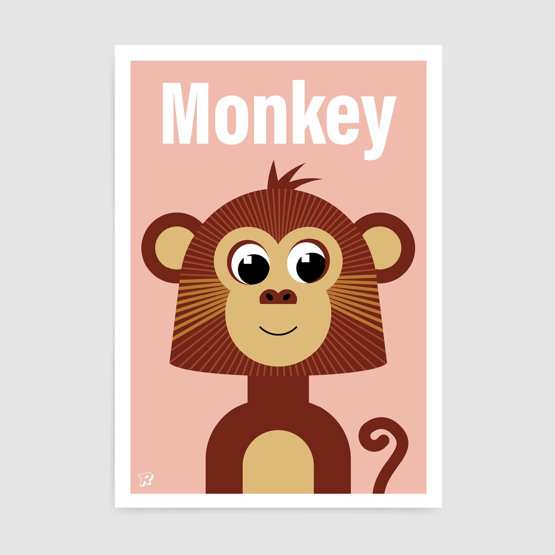 Kids Monkey Poster / Custom Nursery Decor / Art Print Gift - Etsy UK