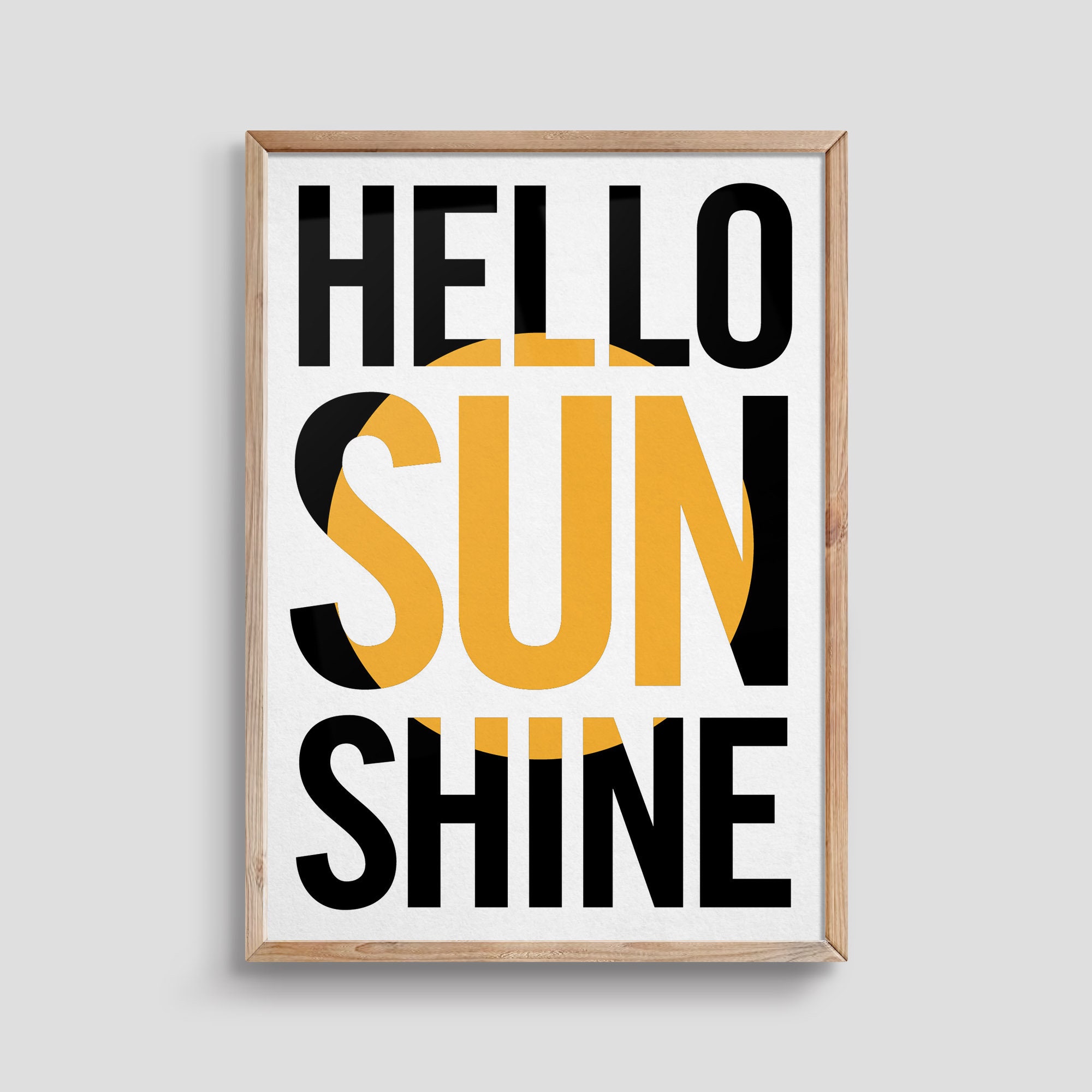 Hello Sunshine Typography Print / Anniversary Gift Ideas for - Etsy