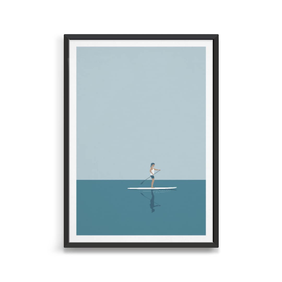 Personalised Paddleboard Art Print / Minimal Paddleboarding Poster ...