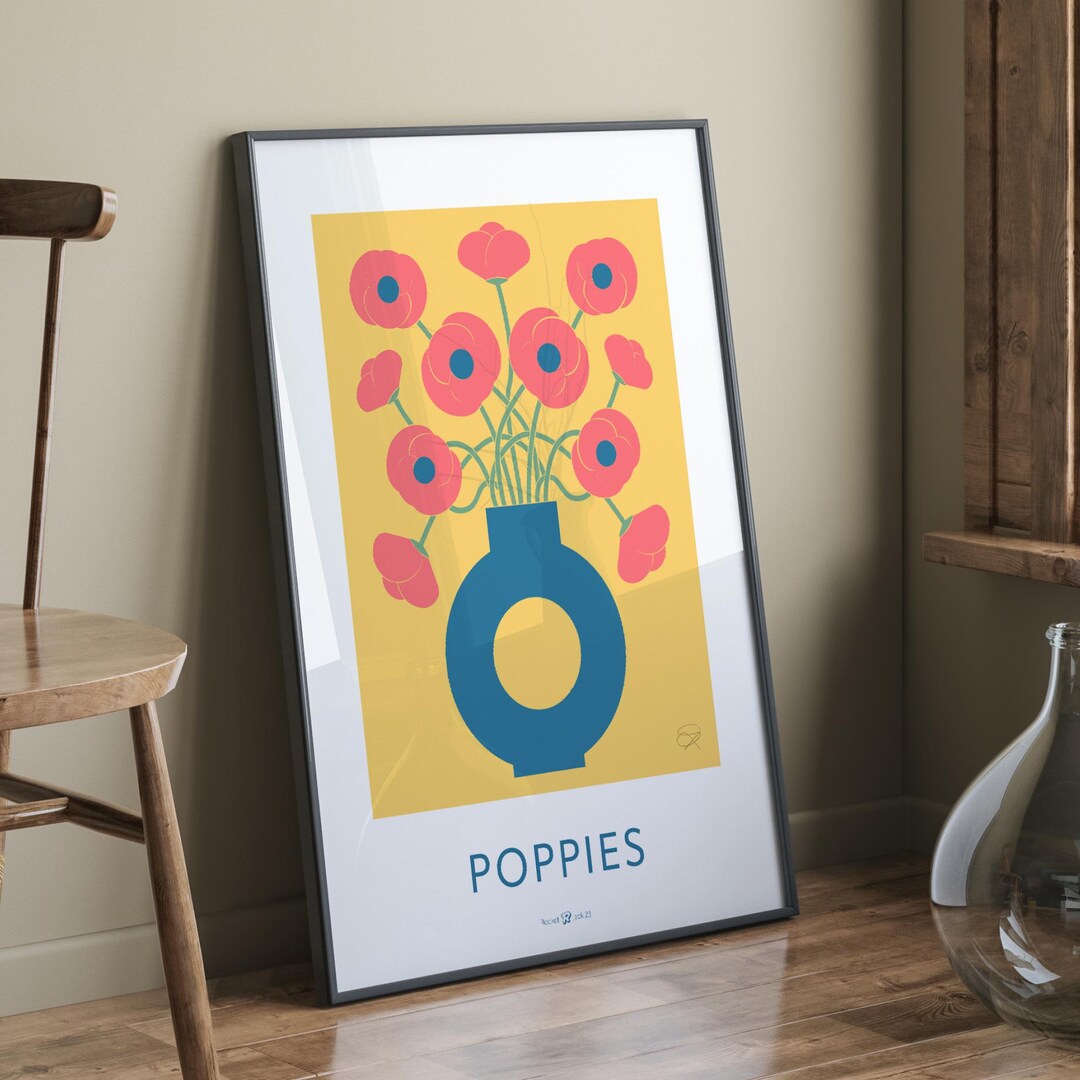 Personalized Poppies Flower Market Print – Botanical Wall Art - Etsy