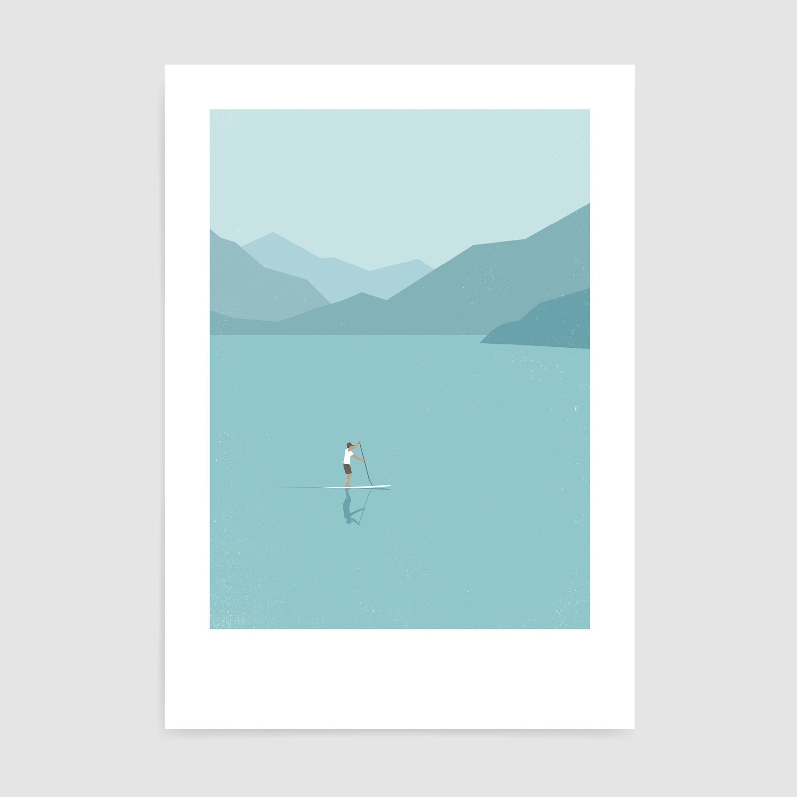 Stand up Paddle Board Poster / Modern Geometric Minimal Art - Etsy