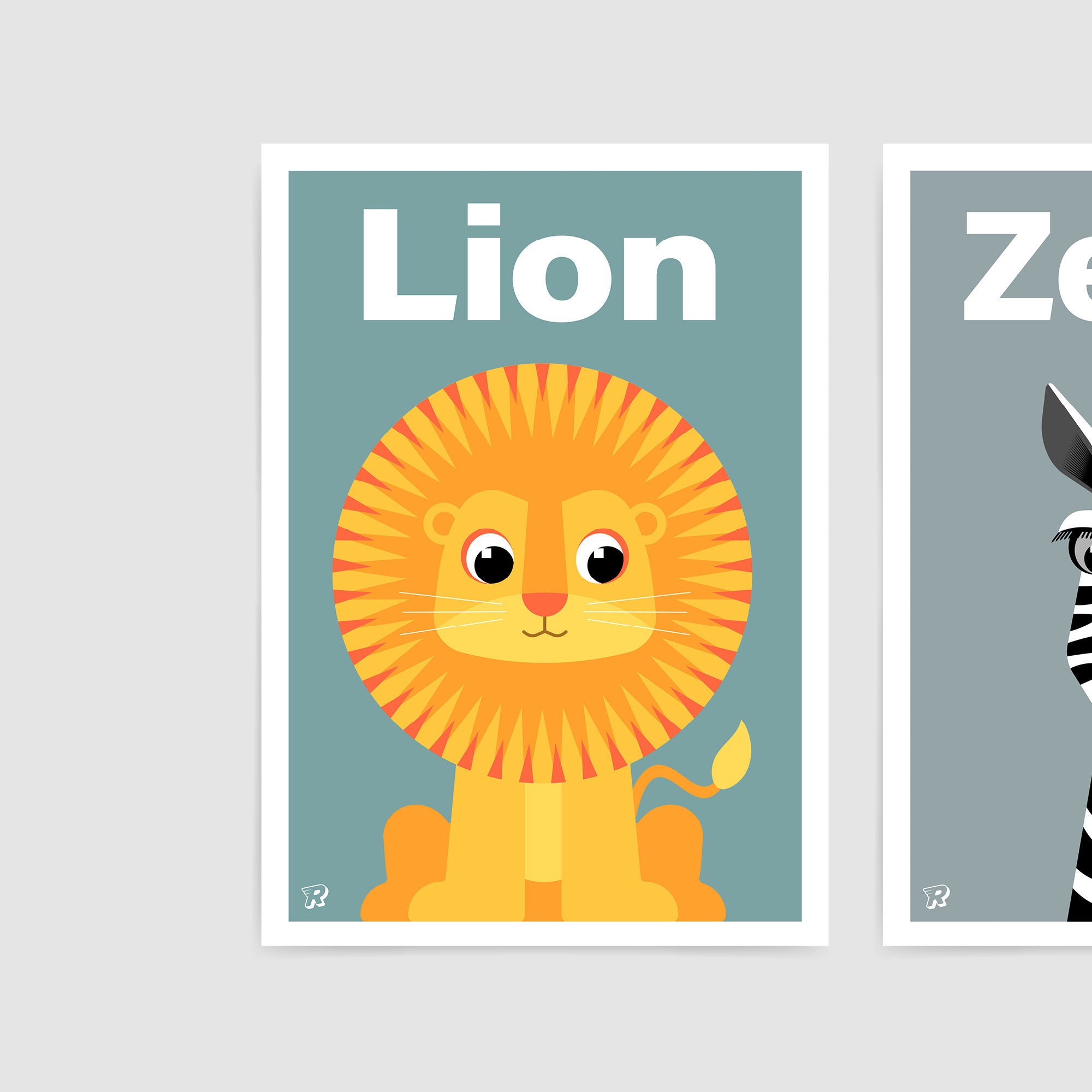 Set of 3 Safari Animal Posters for Kids Bedroom / Jungle | Etsy