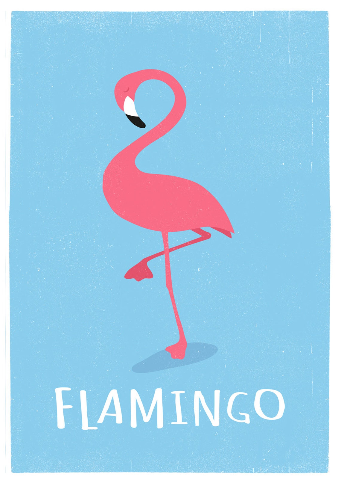 F is for Flamingo Children's Room Poster Giclee 315g | Etsy