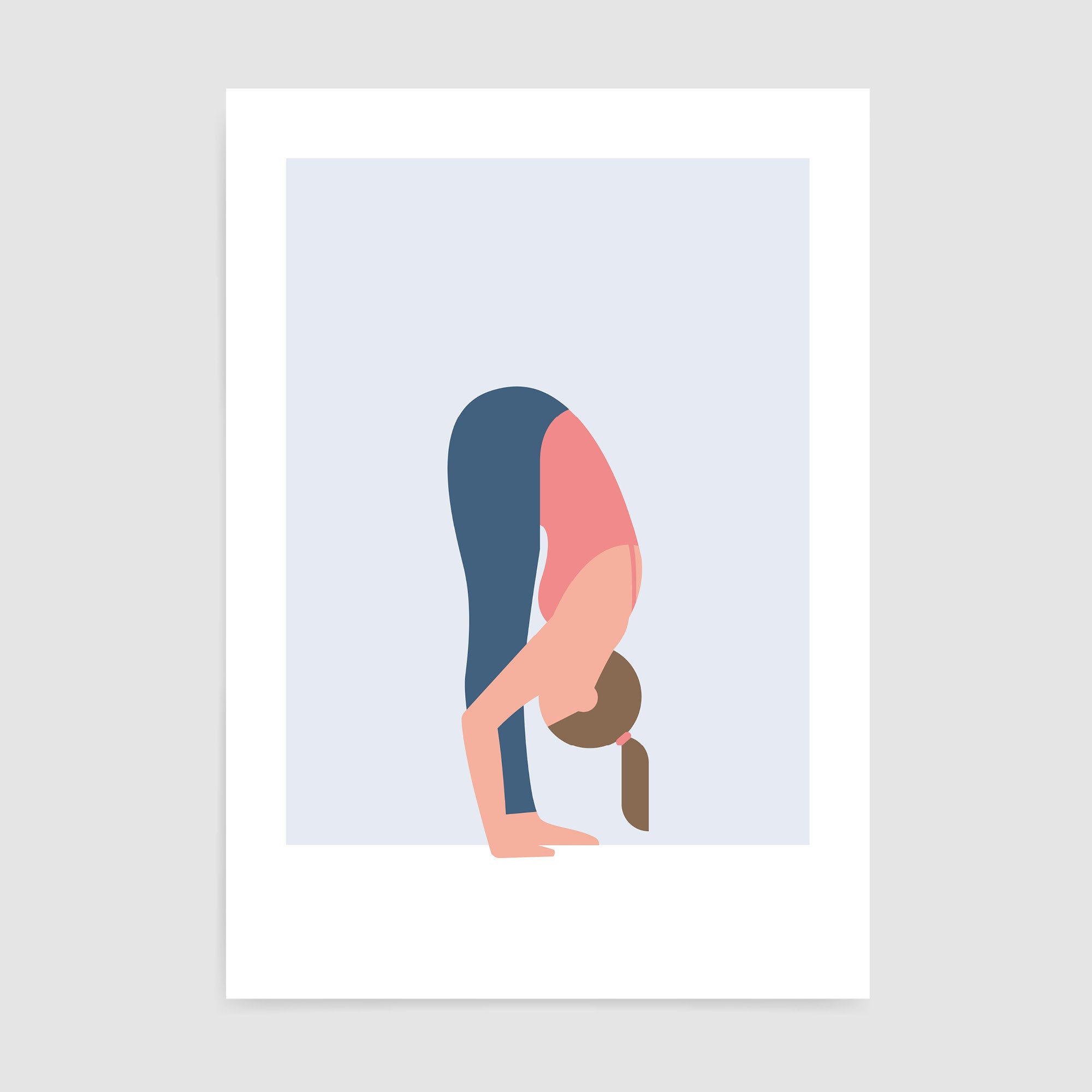 Forward Fold Yoga Pose / Minimalist Yoga Art Print / Gift for | Etsy