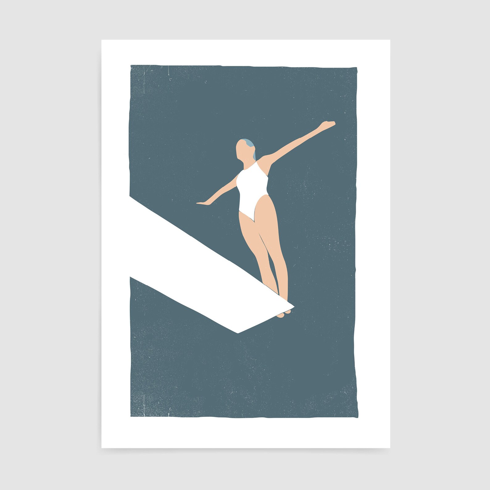 Diving Woman Art Print / Minimalist Wall Art for a Modern Home - Etsy UK