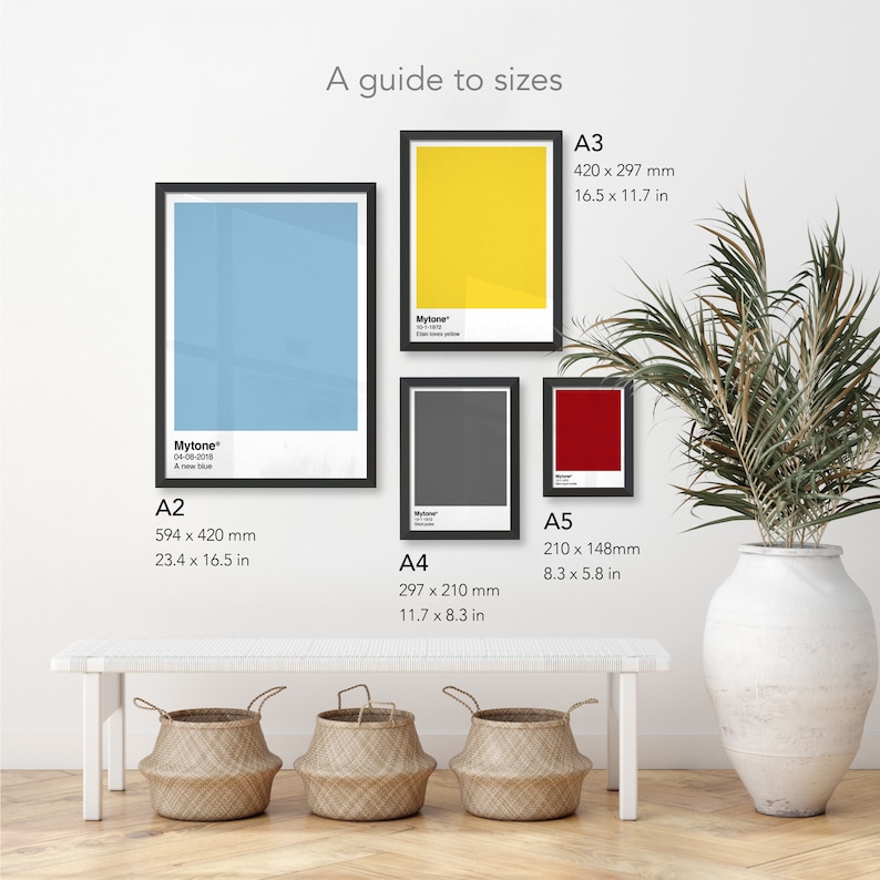 Custom Colour and Typography Art Print / Personalised Modern Minimalist ...