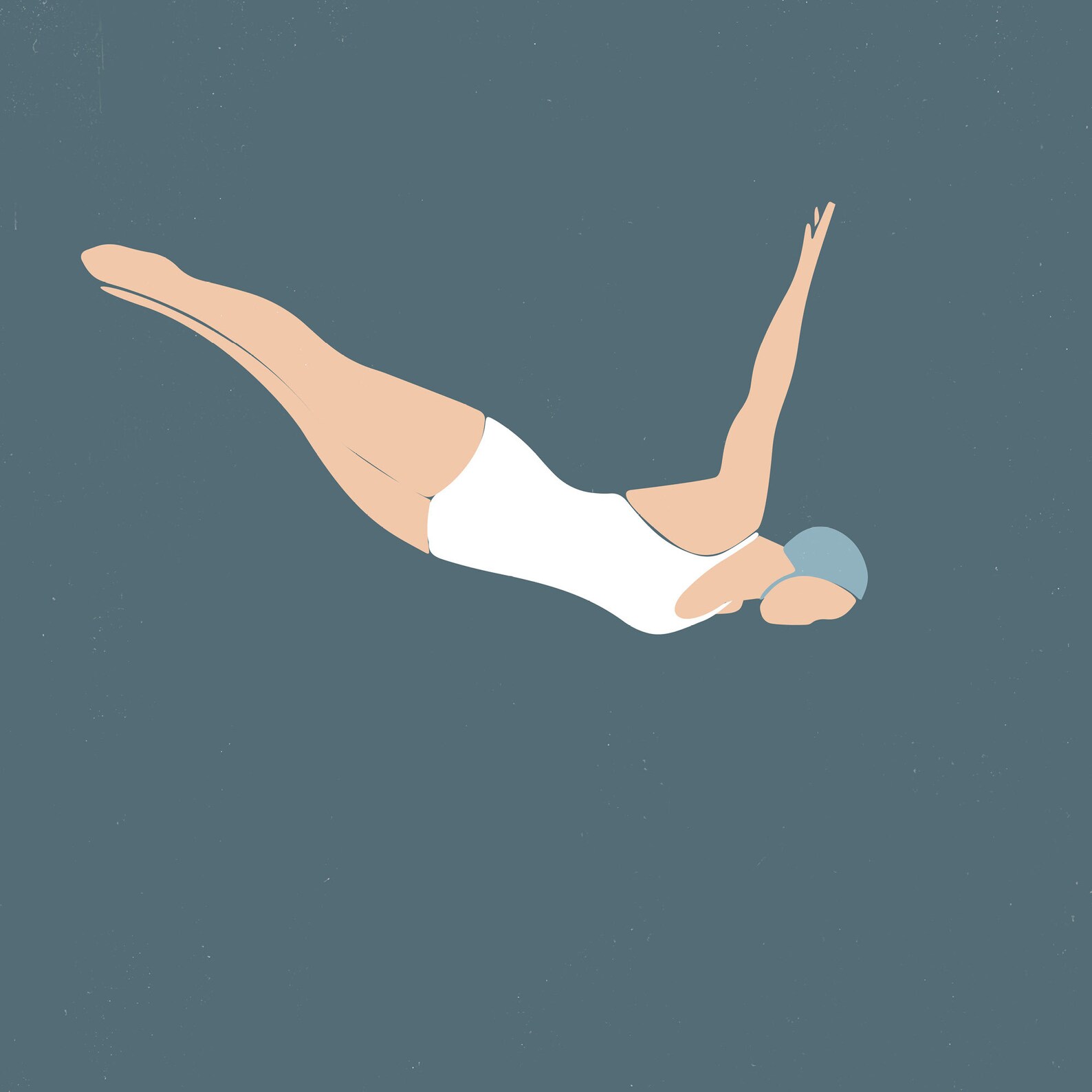 Modern Retro Art Print / Female Swimmer Diving Into Swimming - Etsy
